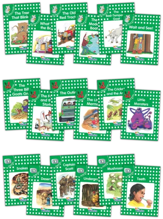 Jolly Phonics Readers - Level 3 - Green - Complete Set of 18 Books ...
