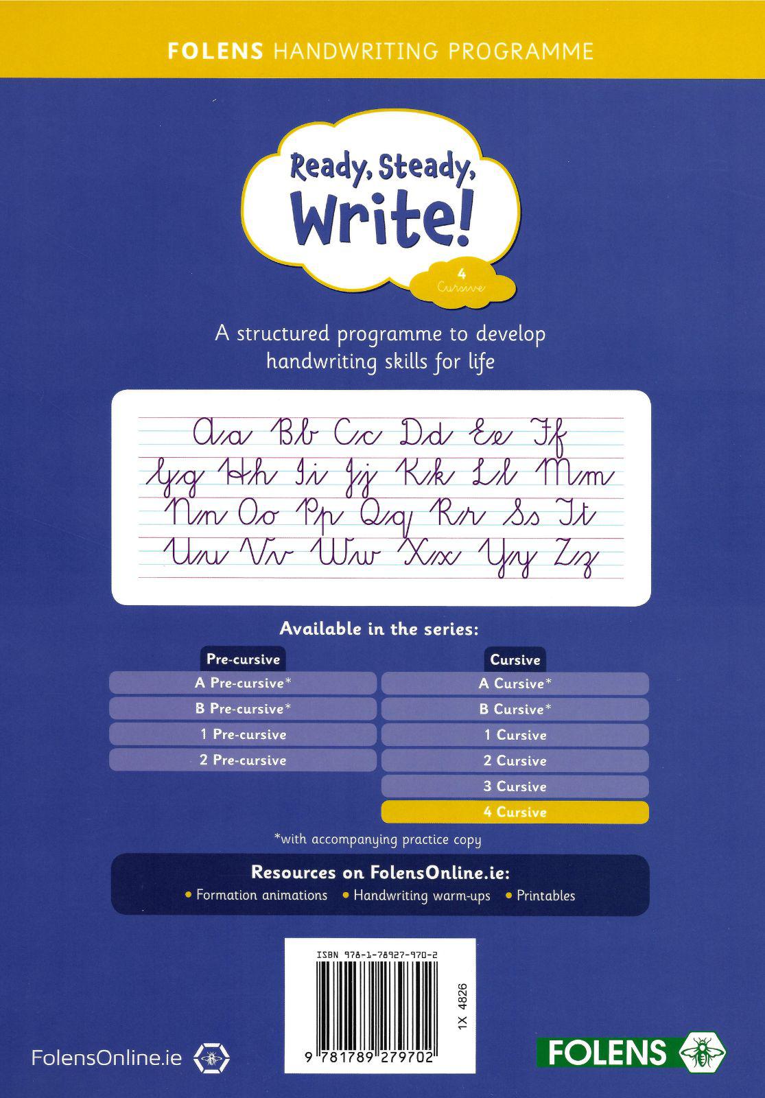 Ready, Steady, Write! Cursive 4 - Fourth Class – Schoolbooks.ie Ready, Steady, Write! Cursive 4 - Fourth Class – Schoolbooks.ie