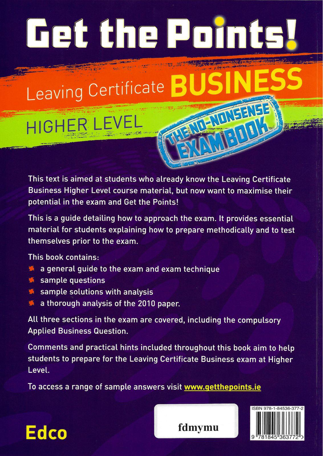 Get the Points: Business - Leaving Cert - Higher Level