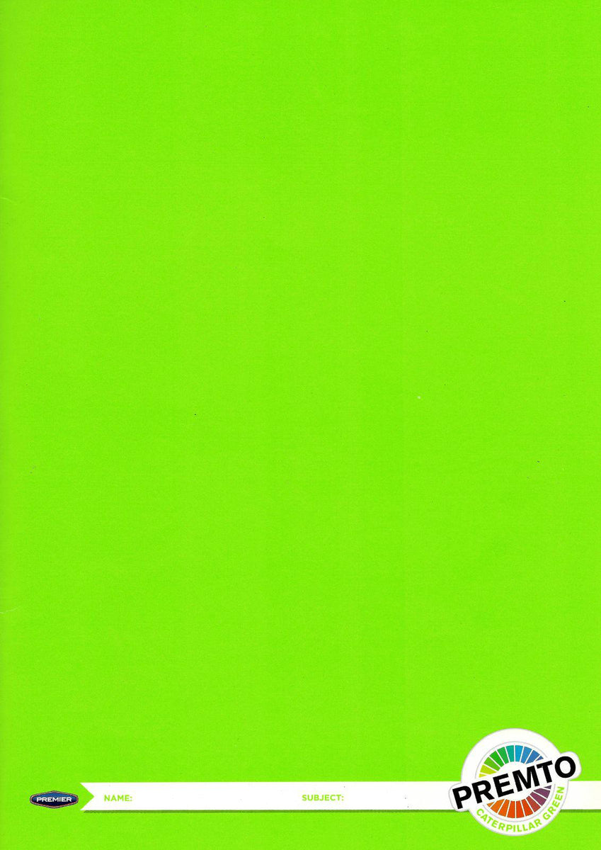 Premto - A4 120 page Manuscript Book - Caterpillar Green – Schoolbooks.ie