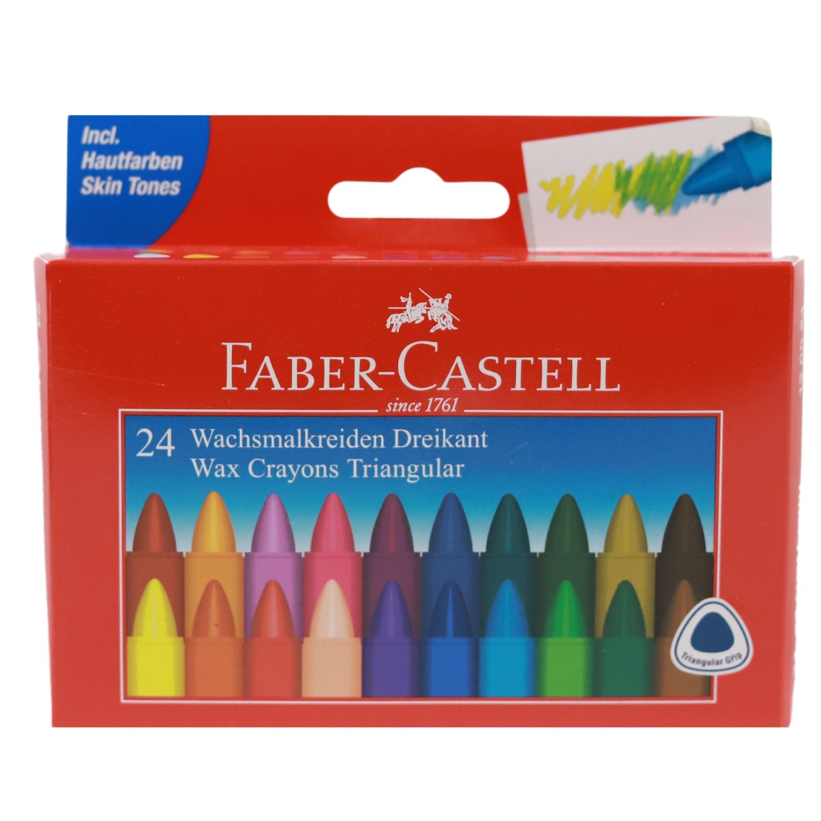 Faber-Castell - Triangular Wax Crayons Box 24