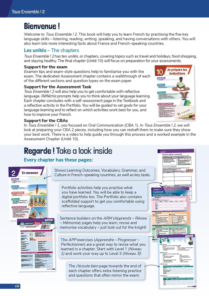 Tous Ensemble - Combined Book 1 & 2 - Textbook & Workbook Set - New Ed ...