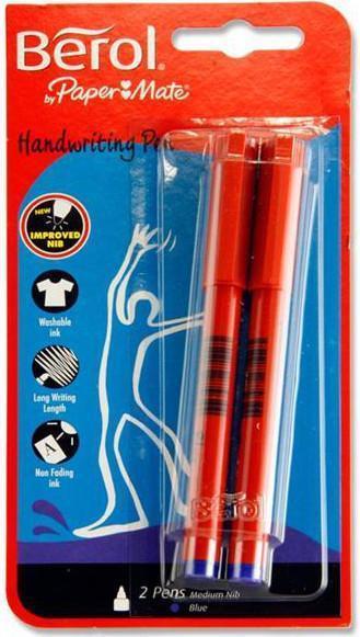 Berol Handwriting Pen - Blue - Pack of 2 – Schoolbooks.ie