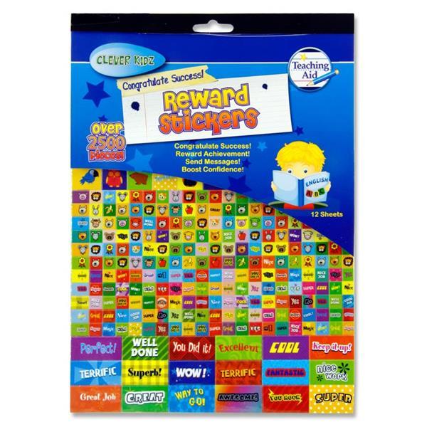 Clever Kidz 12 Sheet 2500+ Deluxe Reward Sticker Pad – Schoolbooks.ie