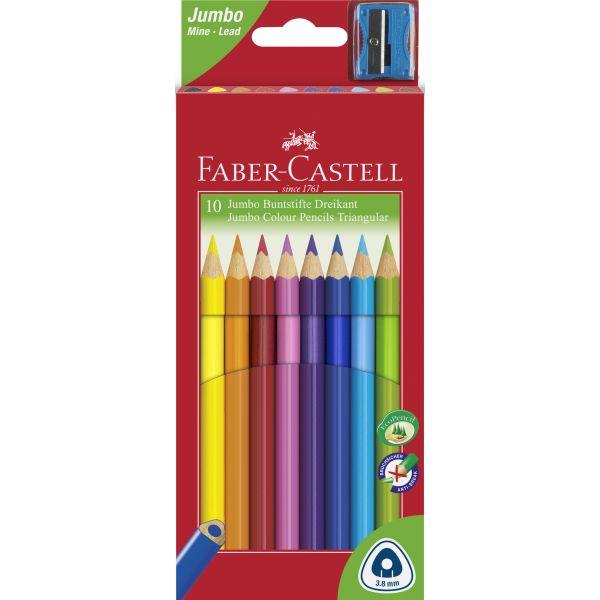 Faber Castell Junior Triangular Colouring Pencils Box of 10 Schoolbooks.ie