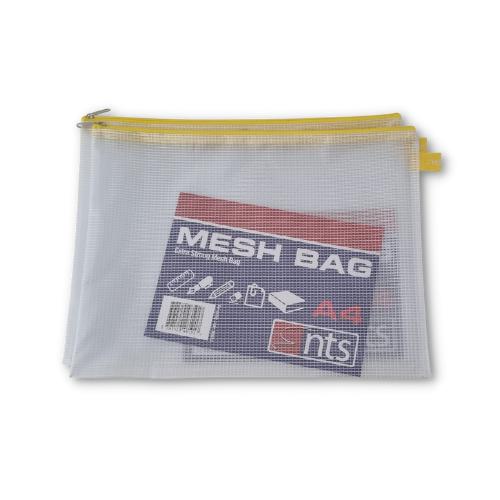 A4 Mesh Bag - Extra Strong with Zipper - Pack of 12 Assorted Colours