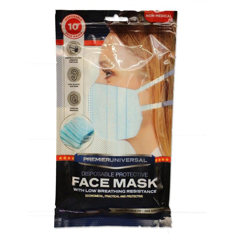 Premier Universal - Pack of 10 - Disposable Protective Face Masks ...