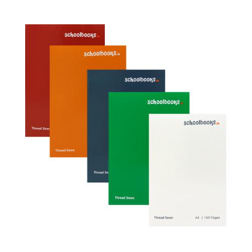 Schoolbooks.ie - A4 Hardback Notebook - 160 Page - Pack of 5 - Assorted